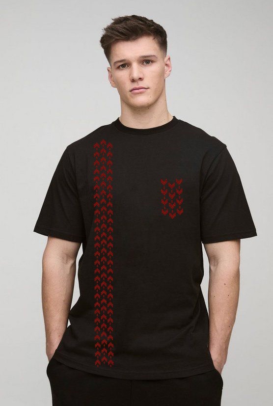 Drop Shoulder Arrow Stripe